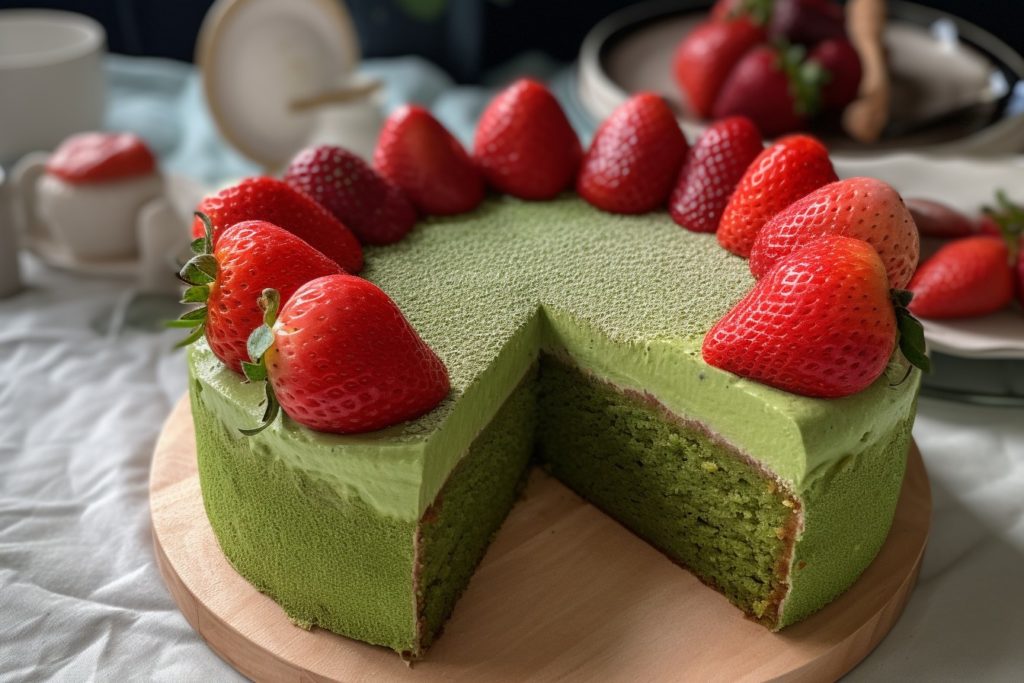 Matcha Strawberry Cake – FreyaDish